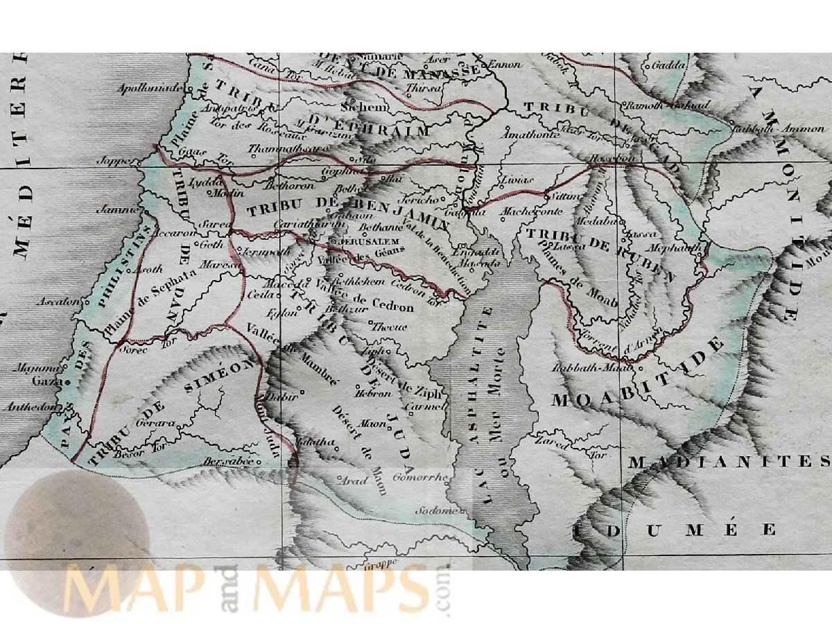 Historical Maps, Judée Jerusalem Israel Delamarche 1834 | MAPandMAPs