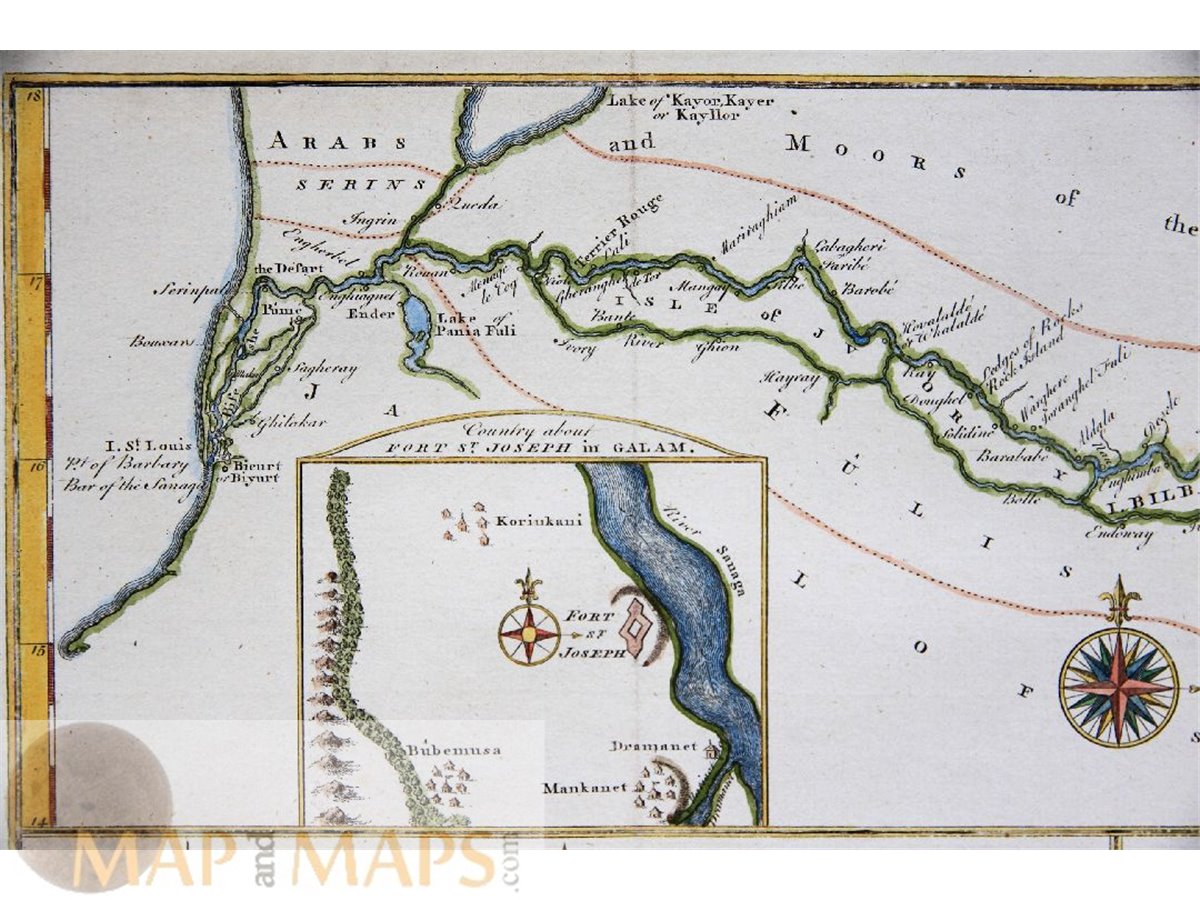 Africa Old Map River Sanaga or Senegal D’Anville | Mapandmaps