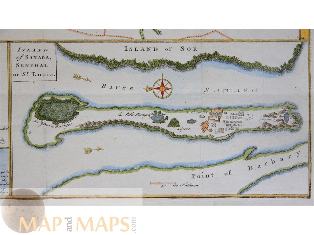 Africa Old Map River Sanaga or Senegal D’Anville | Mapandmaps