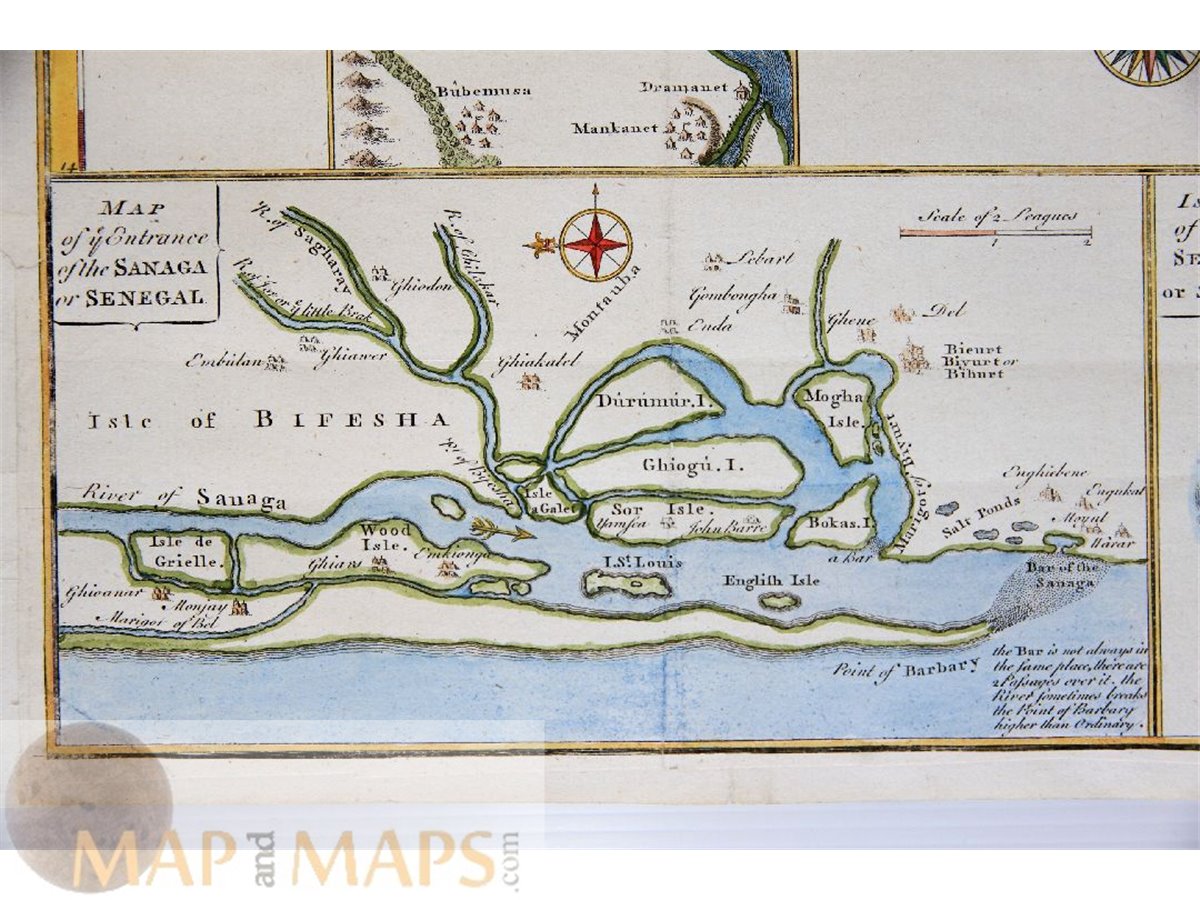 Africa Old Map River Sanaga or Senegal D’Anville | Mapandmaps