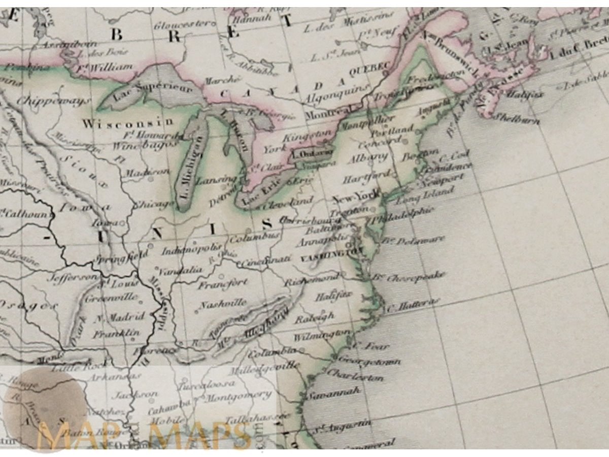 North America old map by J. Migeon 1884 | MAPaqndMAPs